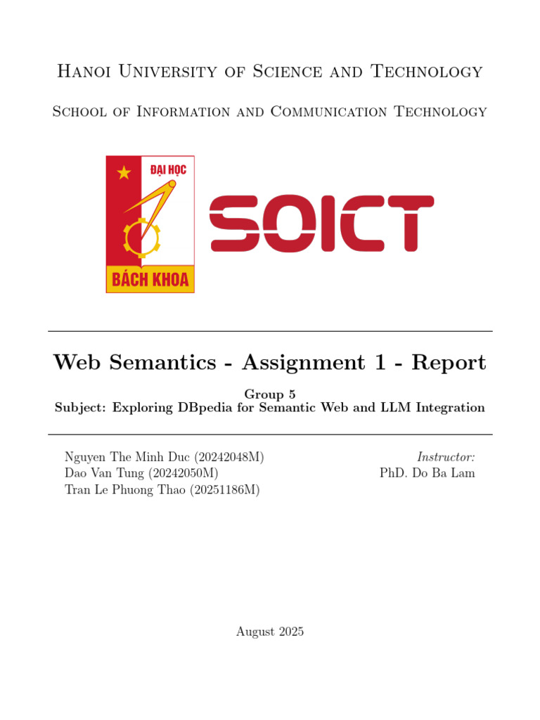 Group 5 Assignment 1 DBpedia Report | PDF | Resource Description ...