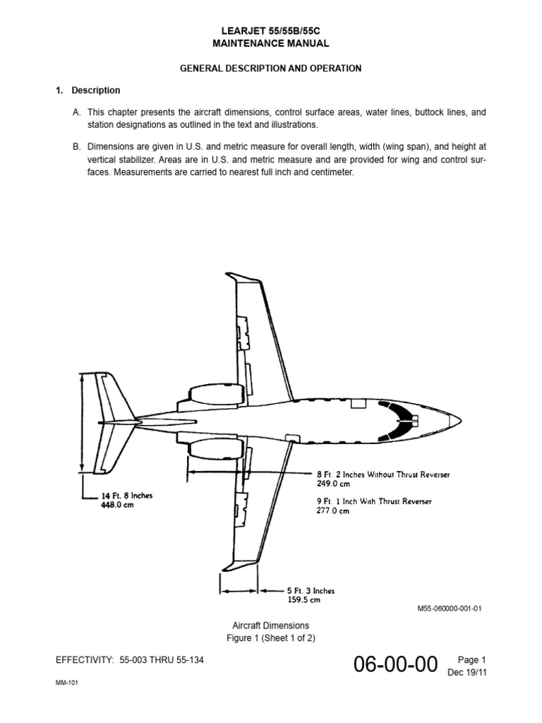 General Description and Operation 1. Description: LEARJET 55/55B/55C ...