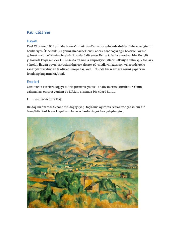 Paul Cezanne Sunumi | PDF