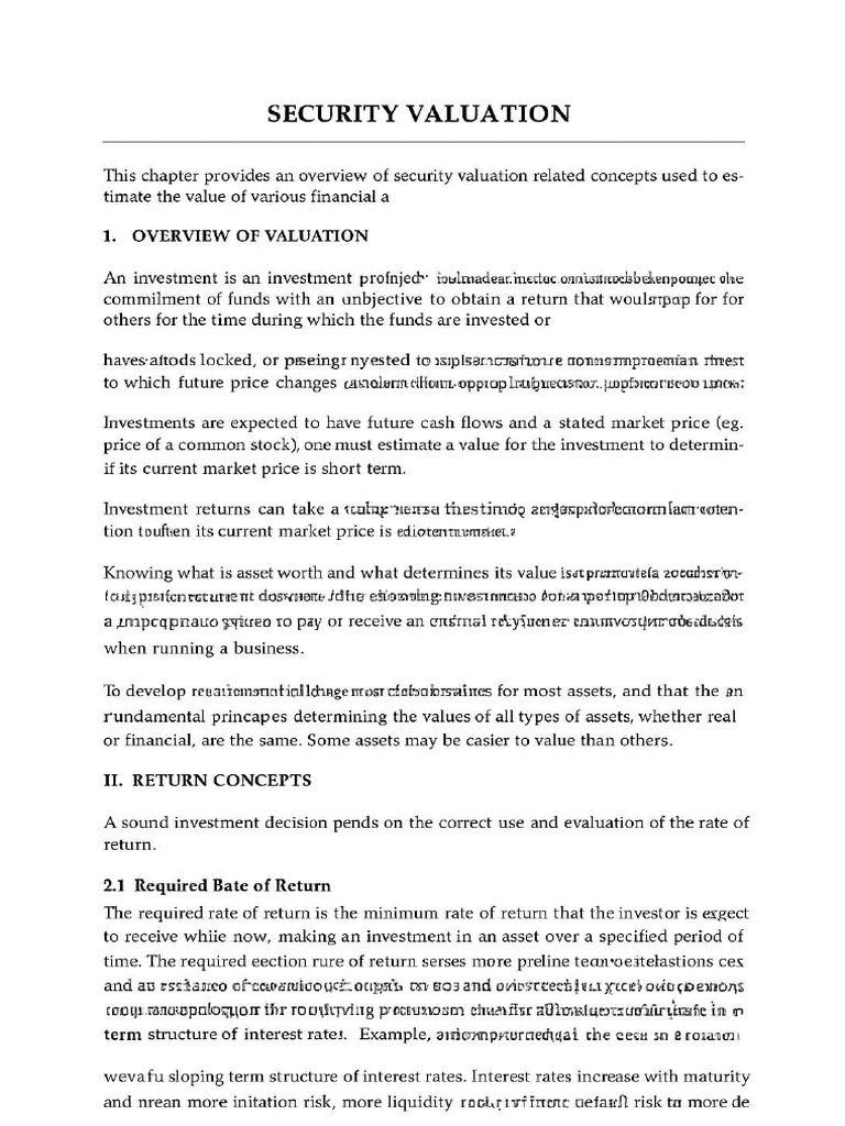 Security Valuation Overview | PDF