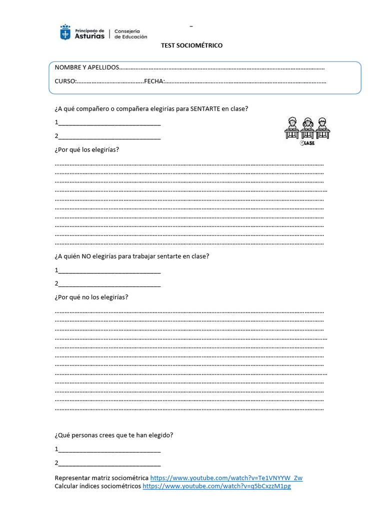 Test Sociométrico para Clase | PDF