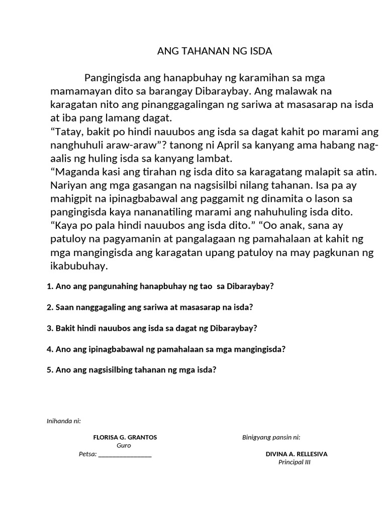 Ang Tahanan NG Isda | PDF