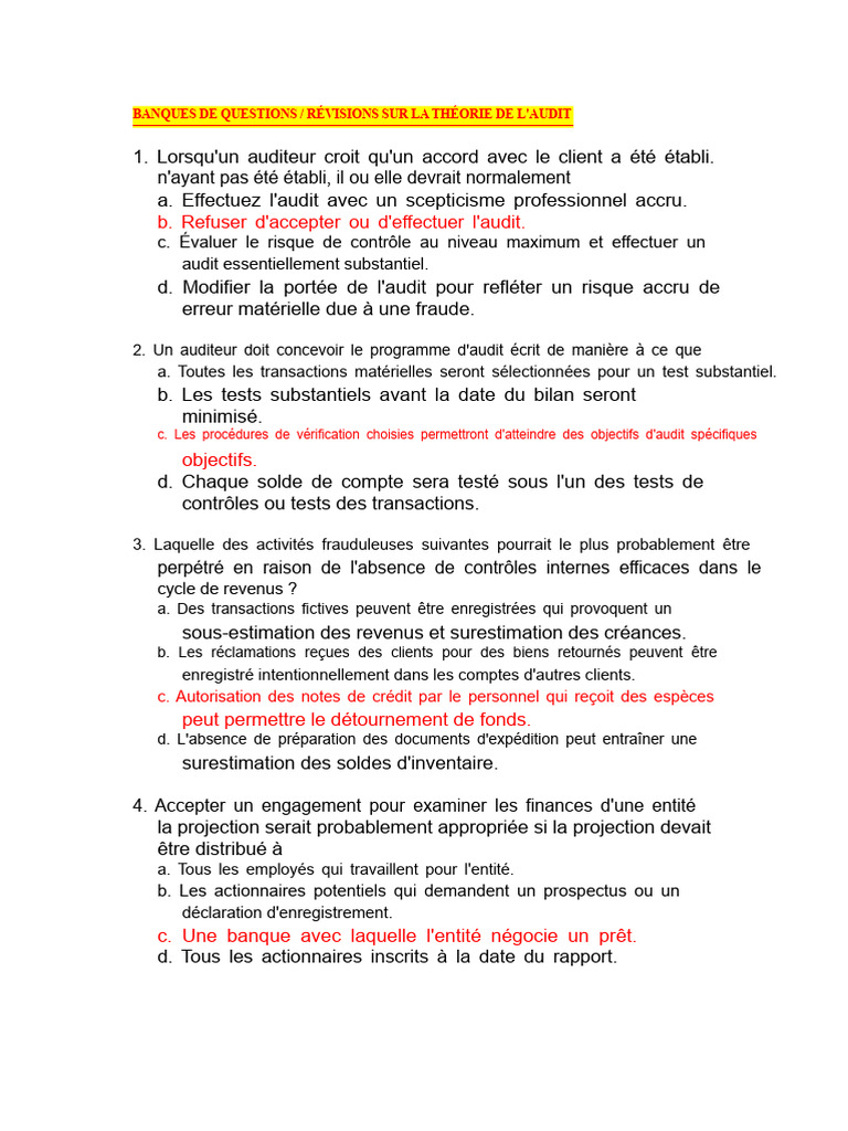 Théorie de L'audit | PDF | Audit | Contrôle interne