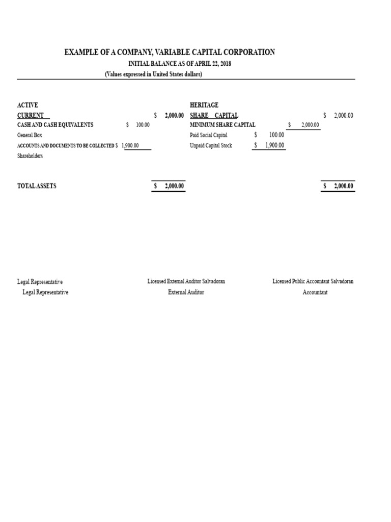 Initial Balance Format 2018 | PDF