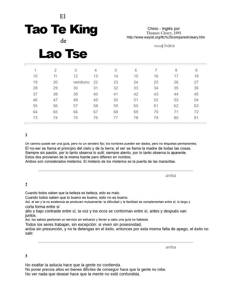 Tao Te Ching de Thomas Cleary | PDF | Tao Te Ching