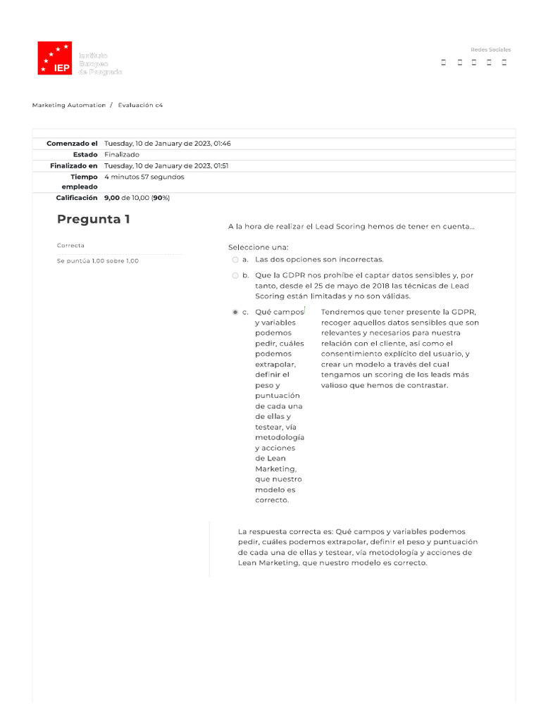Evaluation c4 - Marketing Automation | PDF