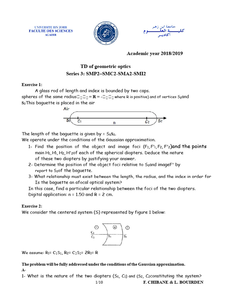 Geometric Optics Exercises and Solutions | PDF | Applied And ...