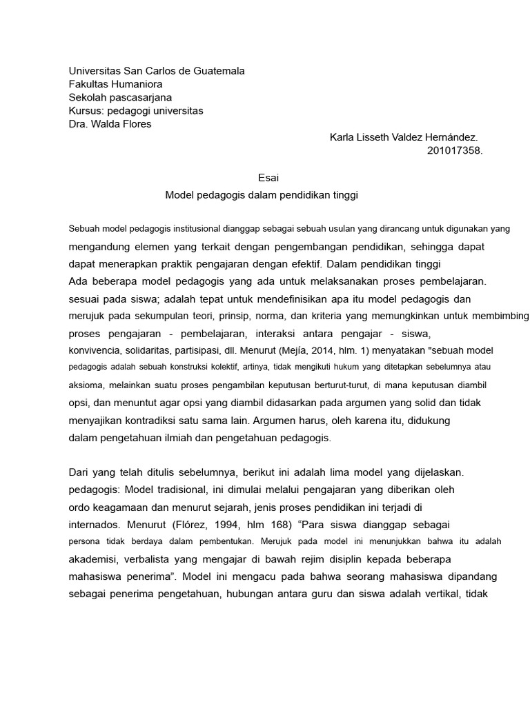 Esai Model Pedagogis | PDF
