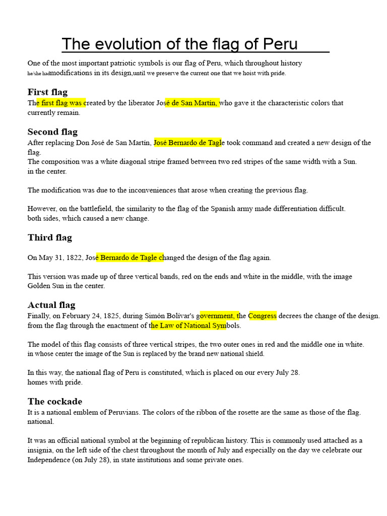 Evolution of the Peru Flag | PDF