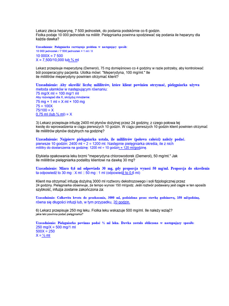 Obliczenia leków NCLEX | PDF