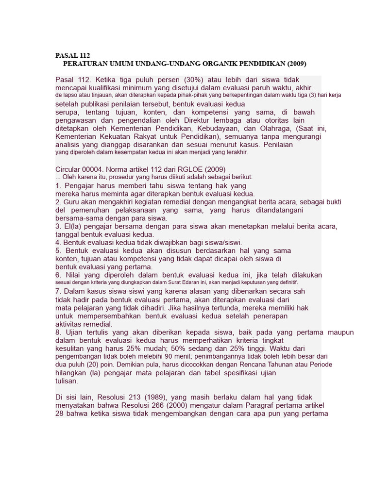ARTIKEL 112 LOE 2009 Dan Resolusi 000004 | PDF