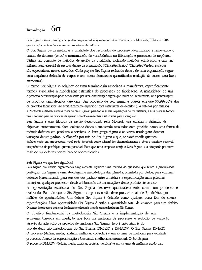 Cópia da Tarefa Principal | PDF | Seis Sigma | Qualidade (negócios)