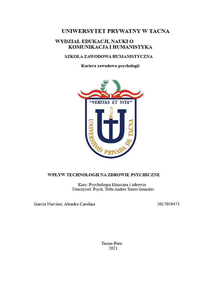 Wpływ Technik Na Zdrowie Psychiczne | PDF