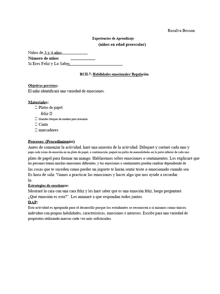 Habilidades Emocionales Rcii-7 | PDF