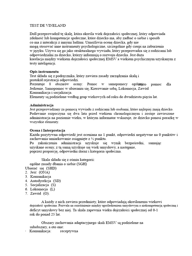 Test Vineland | PDF