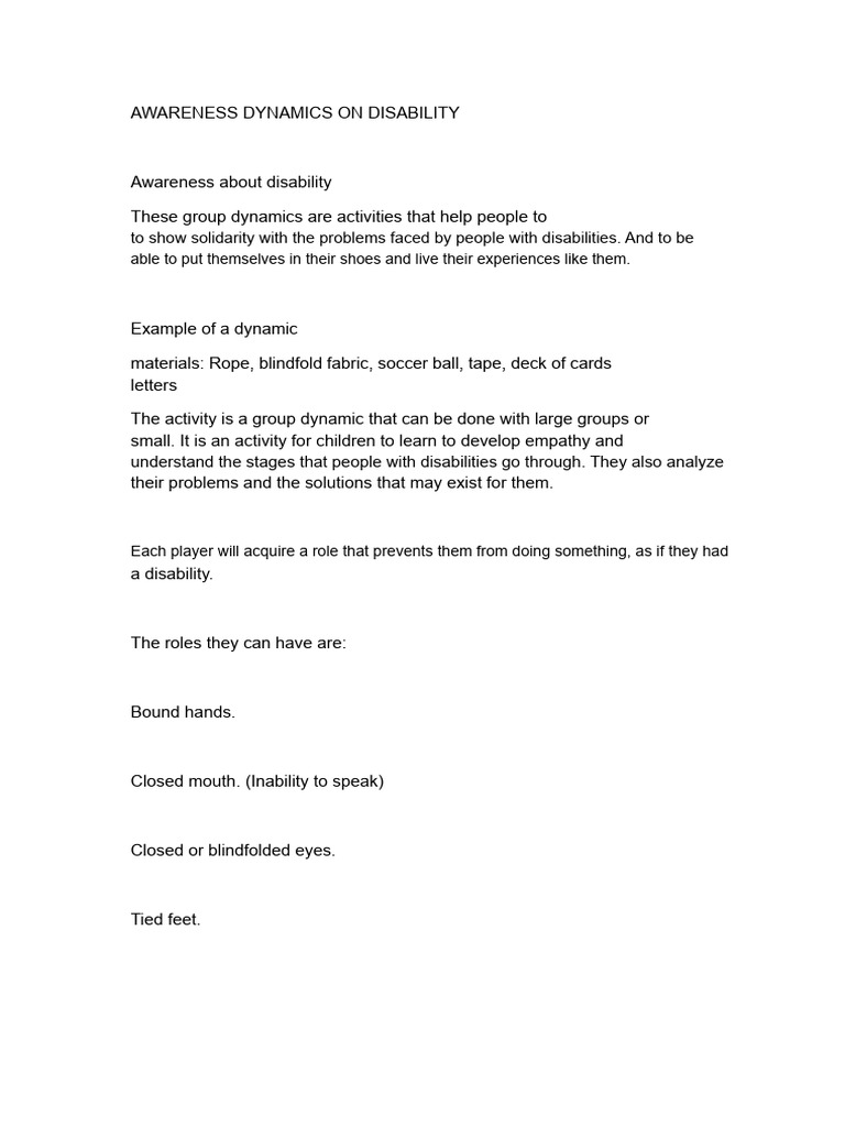 Awareness Dynamics About Disability | PDF | Disability