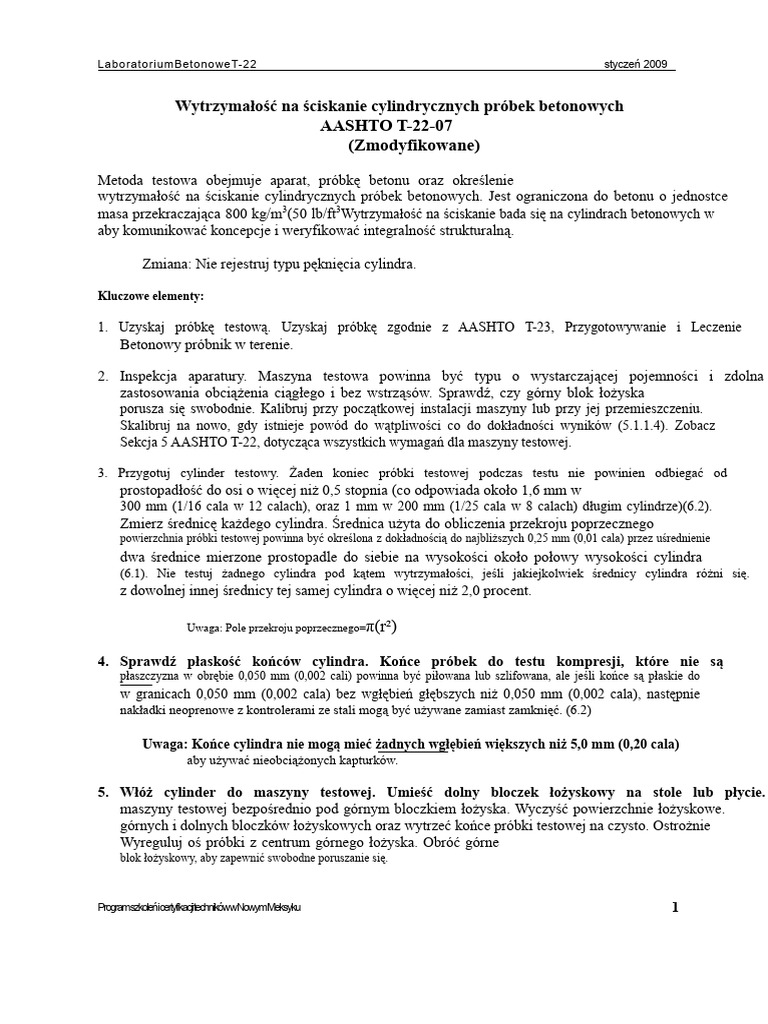 Aashto T-22-90 | PDF