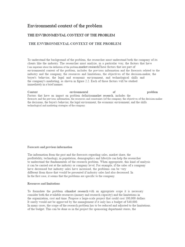 MATERIAL Environmental Context of The Problem | PDF | Consumer ...