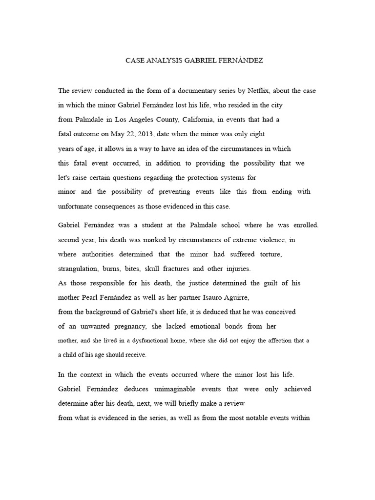 Gabriel Fernández Case Analysis | PDF | Psychological Concepts ...