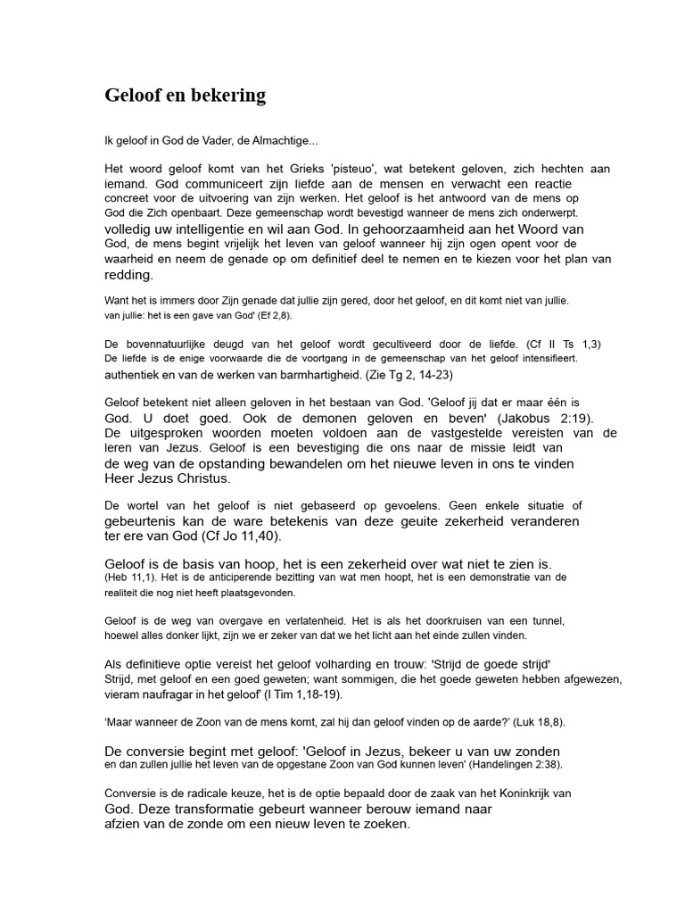 Geloof en Bekering PDF | PDF
