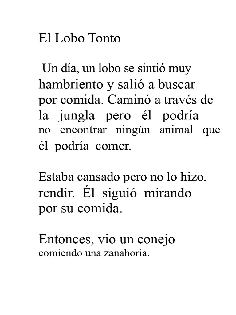 El Lobo Tonto y su Reflejo | PDF