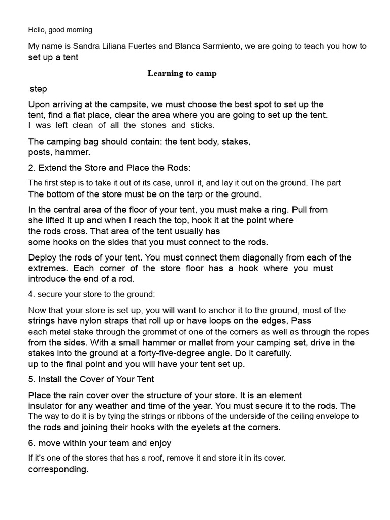 Tent Setup and Takedown Guide | PDF | Tent | Manufactured Goods