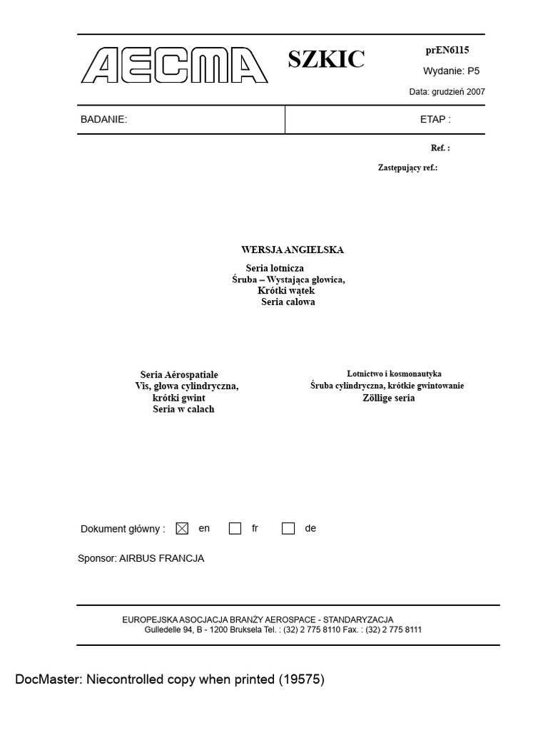EN6115-P5 (Seria Lotnicza, Śruby) PDF | PDF
