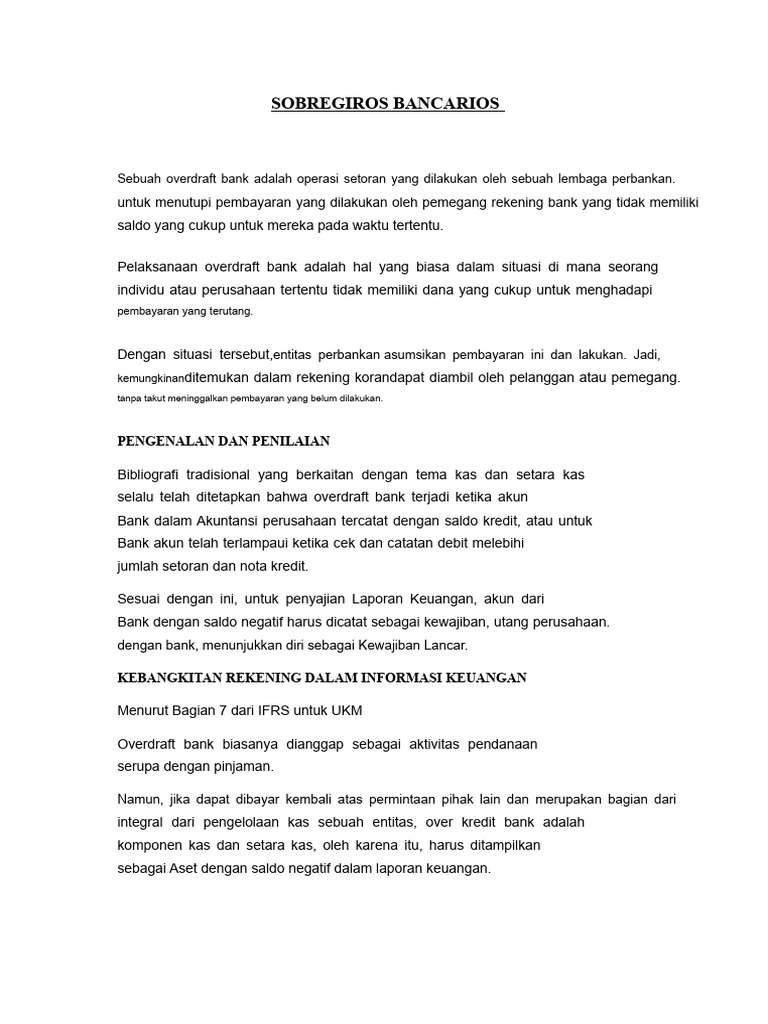 Overdraft Bank-Bank-Pekerjaan | PDF