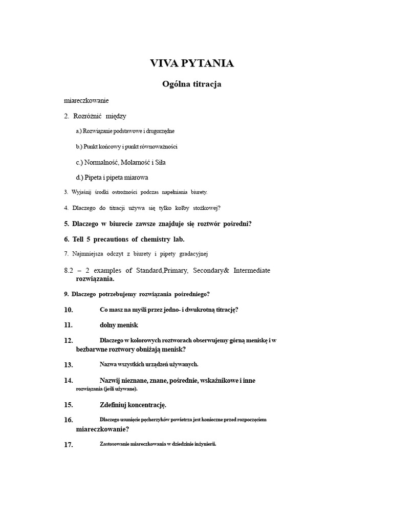 4657 Pytania Viva Z Chemii | PDF