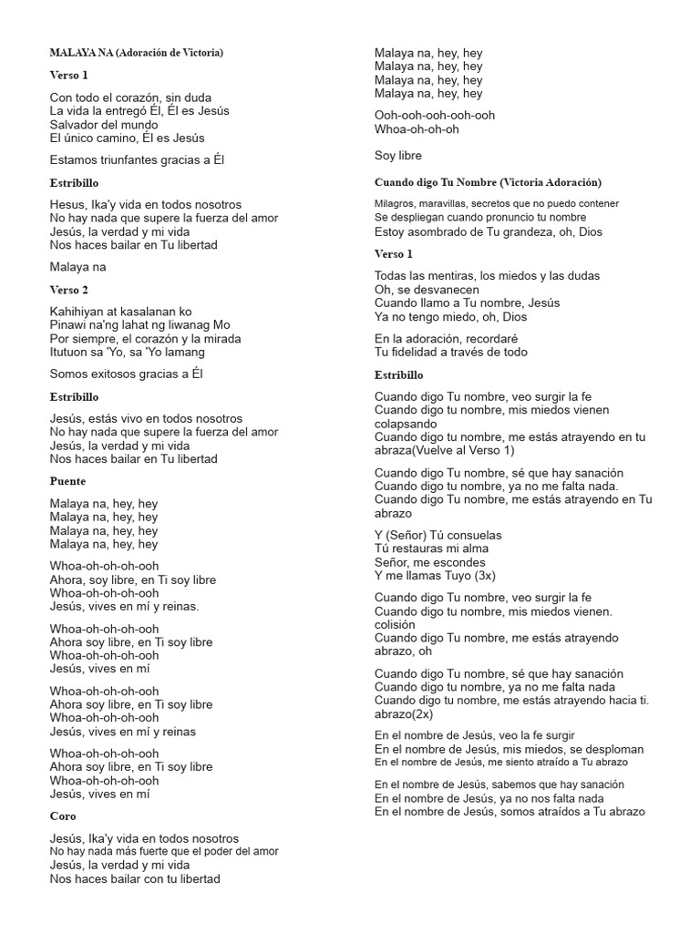 Malaya Na | PDF | Oración | Jesús