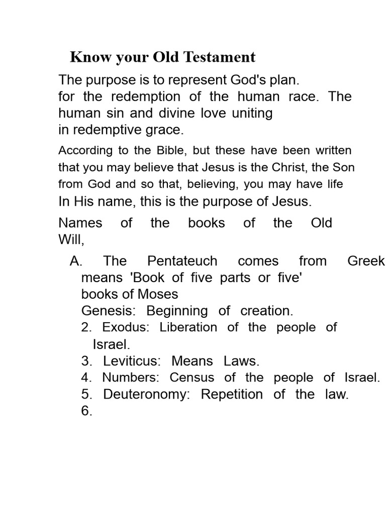 Know Your Old Testament | PDF