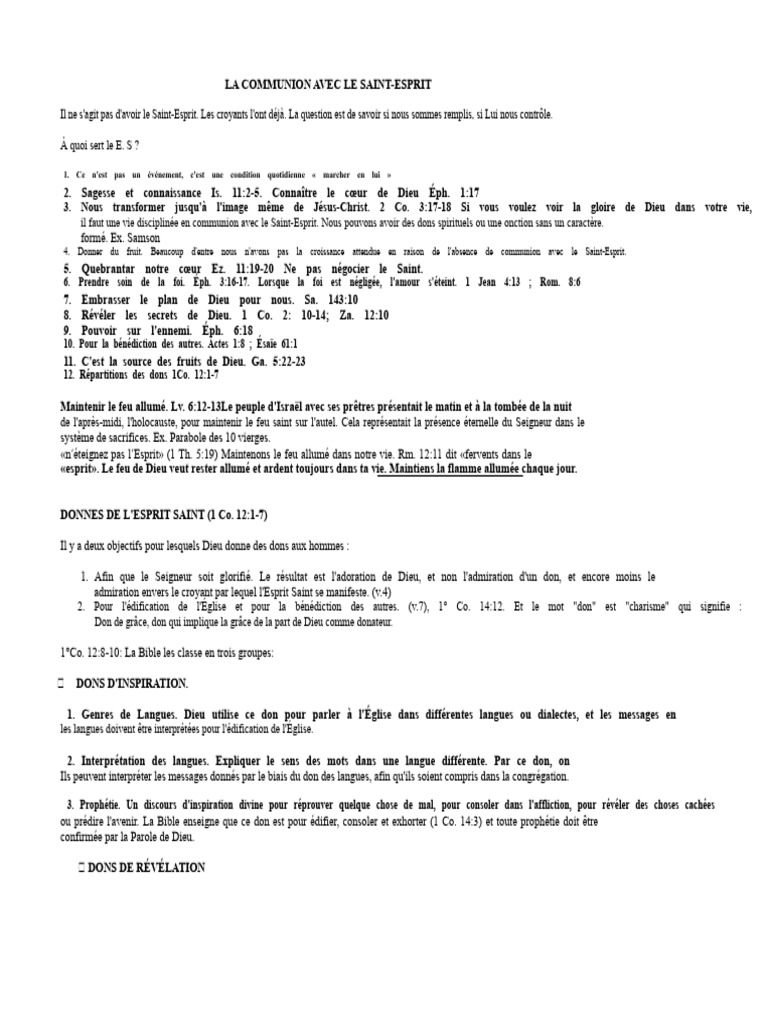 Communion avec le Saint-Esprit | PDF | Saint-Esprit | Dieu