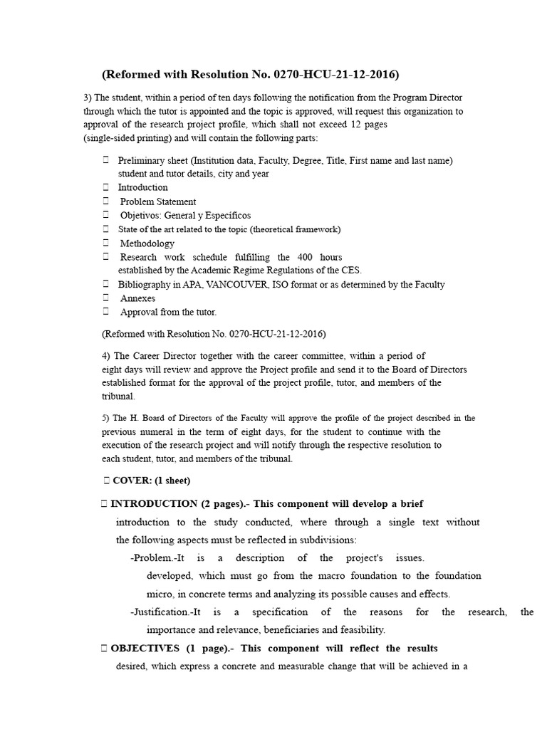 Research Project Profile Guidelines | PDF | Quantitative Research ...