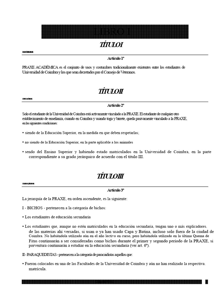 Código de La Praxe - Coimbra | PDF