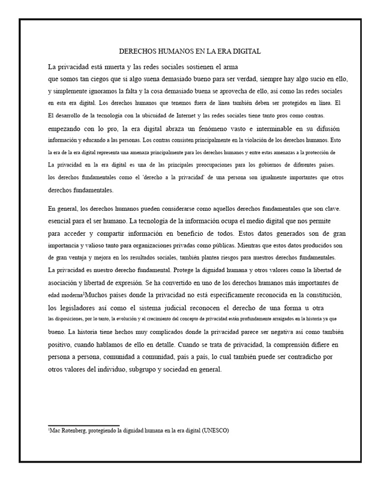 Derechos Humanos y Privacidad Digital | PDF | Privacidad | Derechos humanos