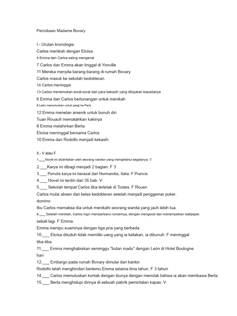 Uji Madame Bovary | PDF