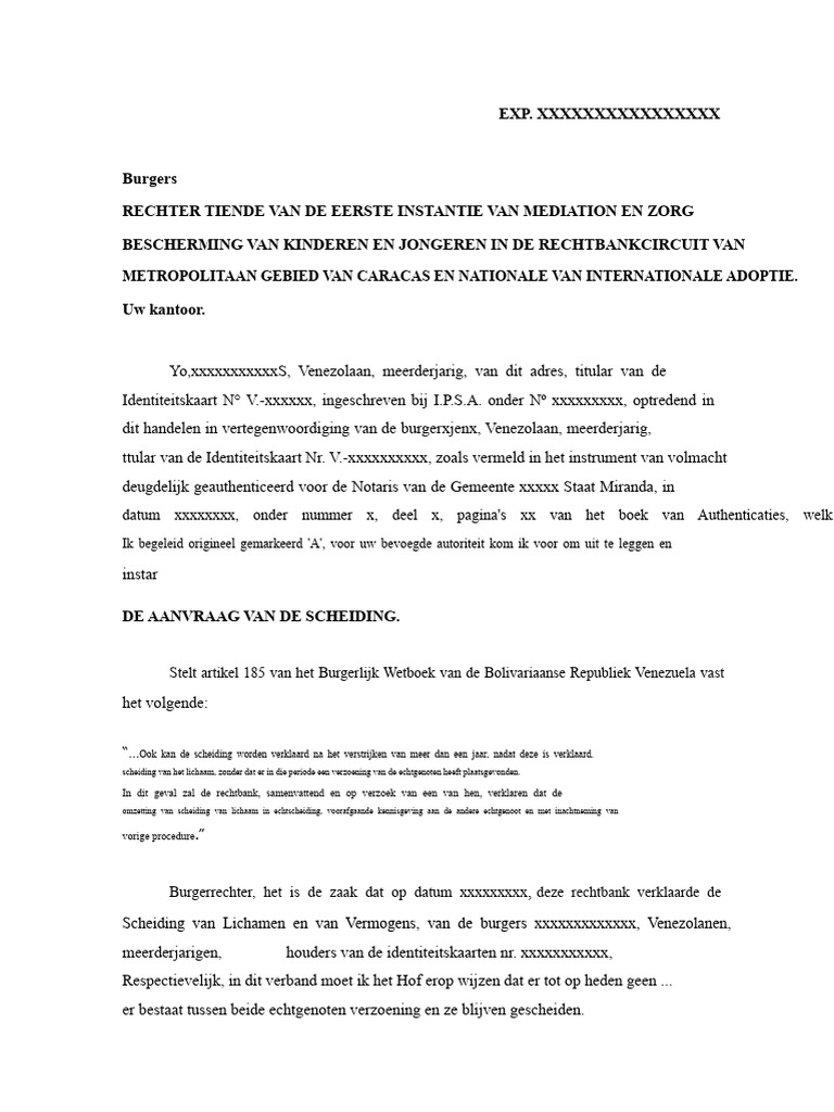 Model CONVERSIE SCHEIDING | PDF