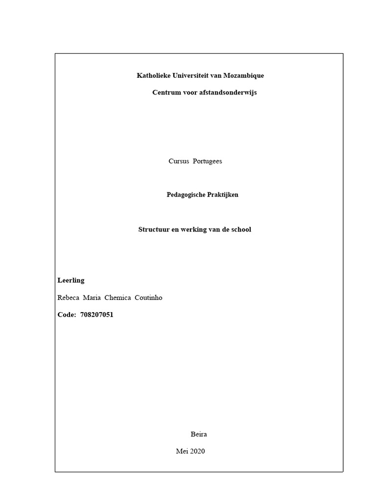 Pedagogische Praktijken - Structuur en Werking Van de School | PDF