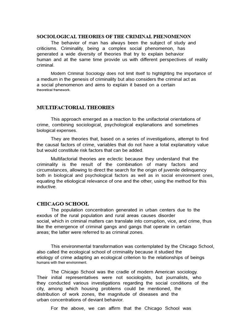 Sociological Theories of Crime Explained | PDF | Psychopathy | Criminology