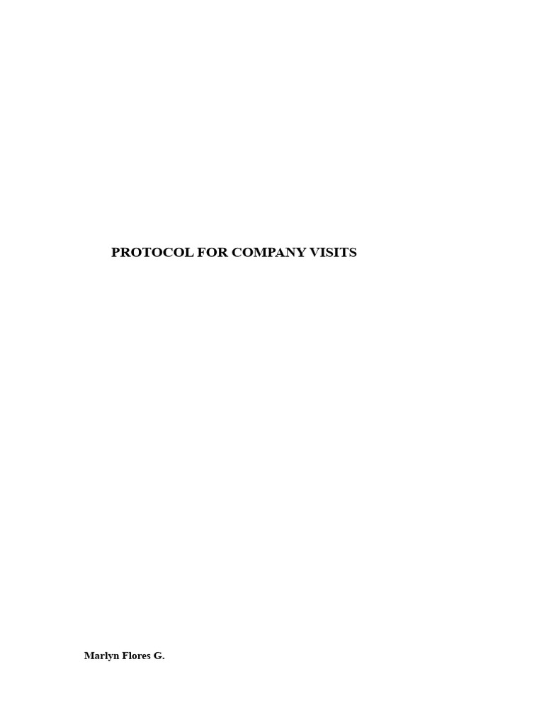 Company Visit Protocol Guidelines | PDF
