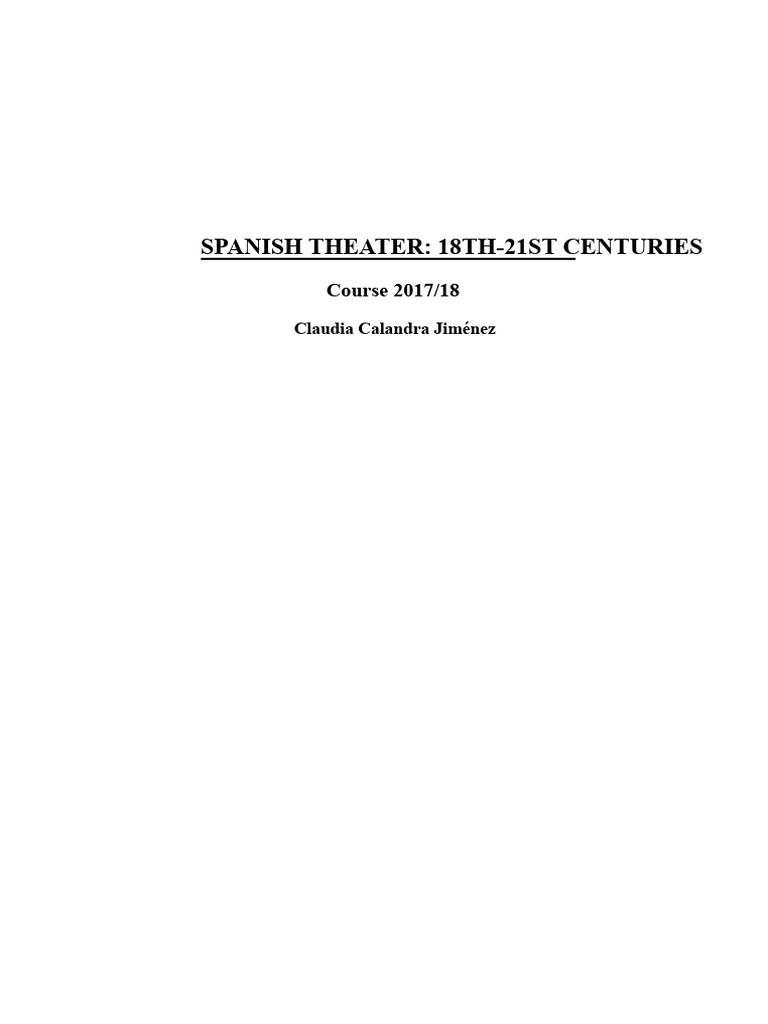 Spanish Theater Evolution: 18th-21st Centuries | PDF | Age Of Enlightenment