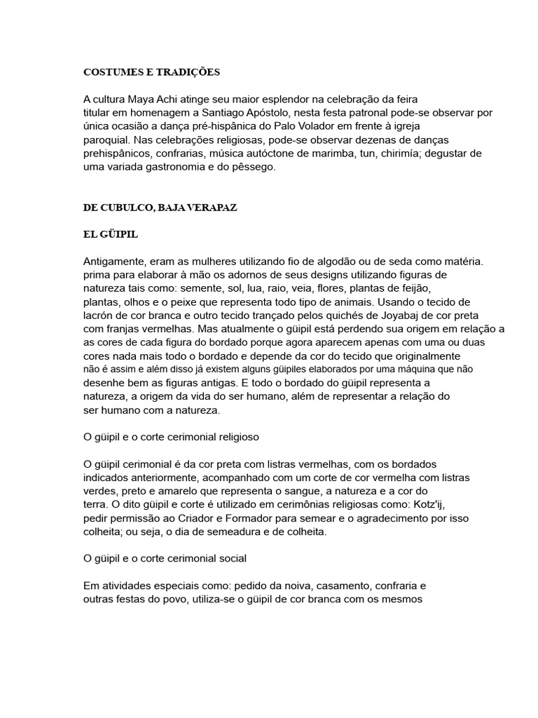 Cultura e Tradições da Maya Achi | PDF | Cor | Agricultura