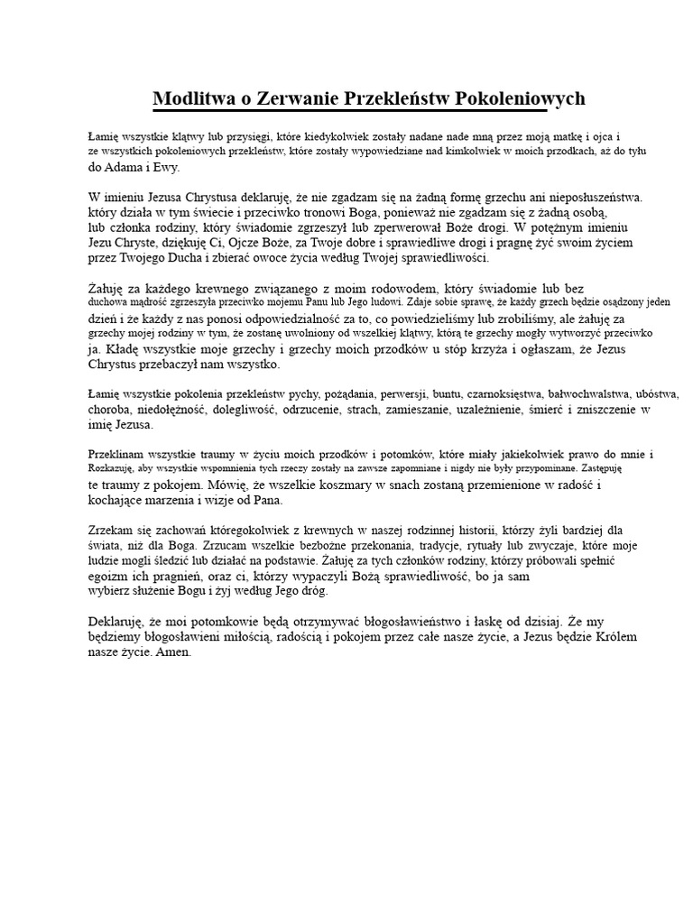 Modlitwy o wyrzeczenie | PDF
