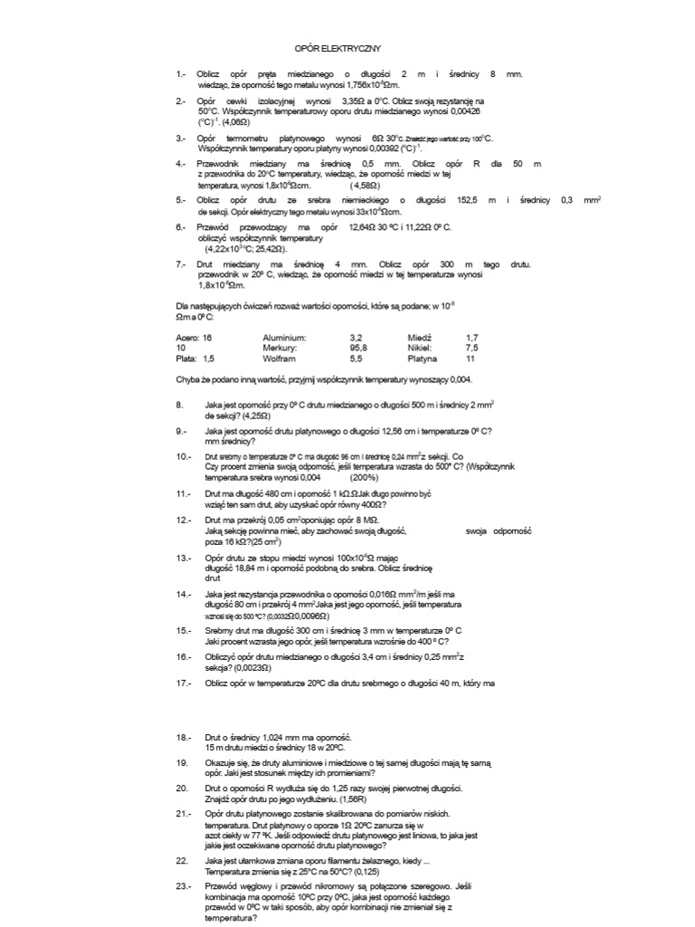 Opór Elektryczny | PDF