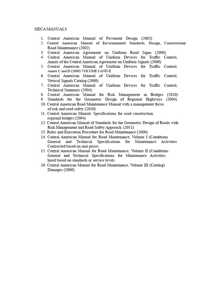 List of Sieca Manuals | PDF