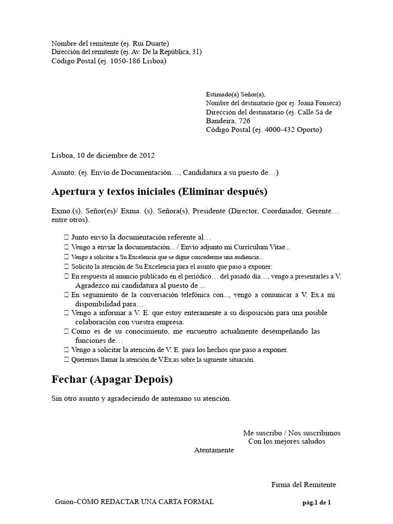 Ejemplo de Email Formal | PDF