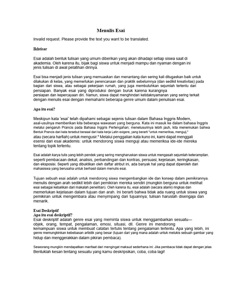 Panduan Lengkap Menulis Esai Akademis | PDF