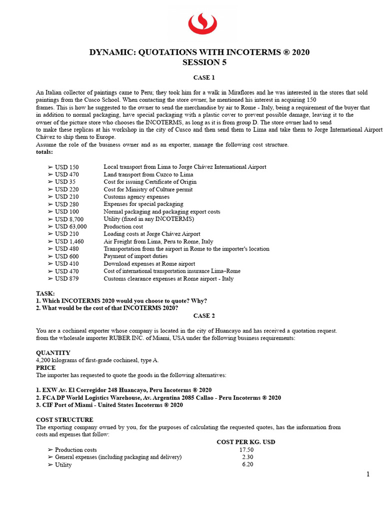 Dynamic QUOTATIONS WITH INCOTERMS 2022 | PDF | Freight Transport ...