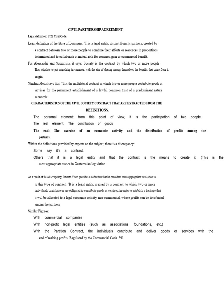 Civil Partnership Agreement | PDF | Partnership | Business