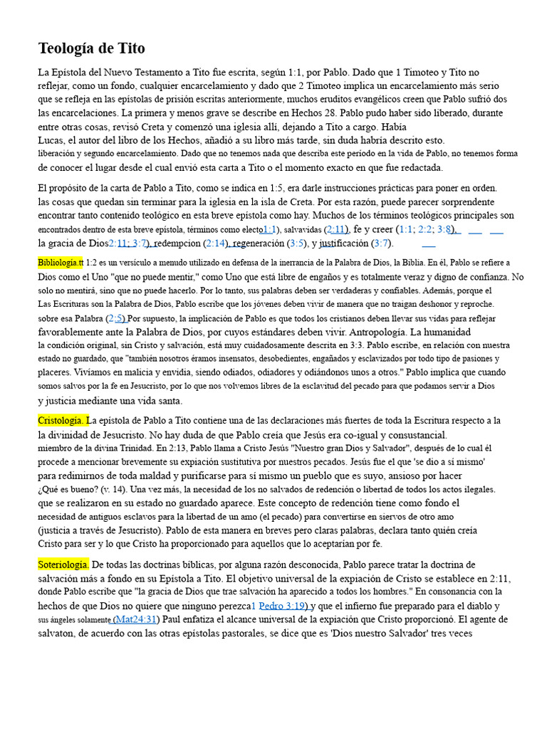 Teología de la Epístola a Tito | PDF | Pablo el apóstol | Cristo (título)